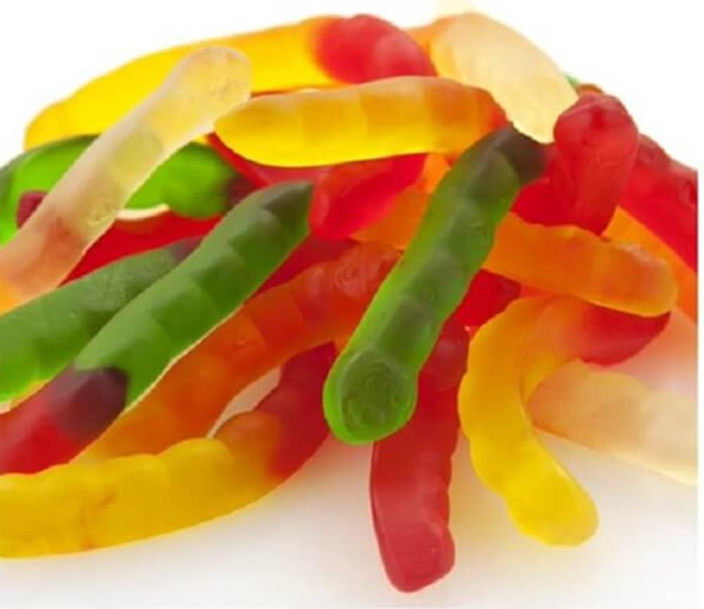 Giant Gummy Worms, 4-Inch, AKF18 Assorted Fruit Flavors, 5 Pounds Bulk ...