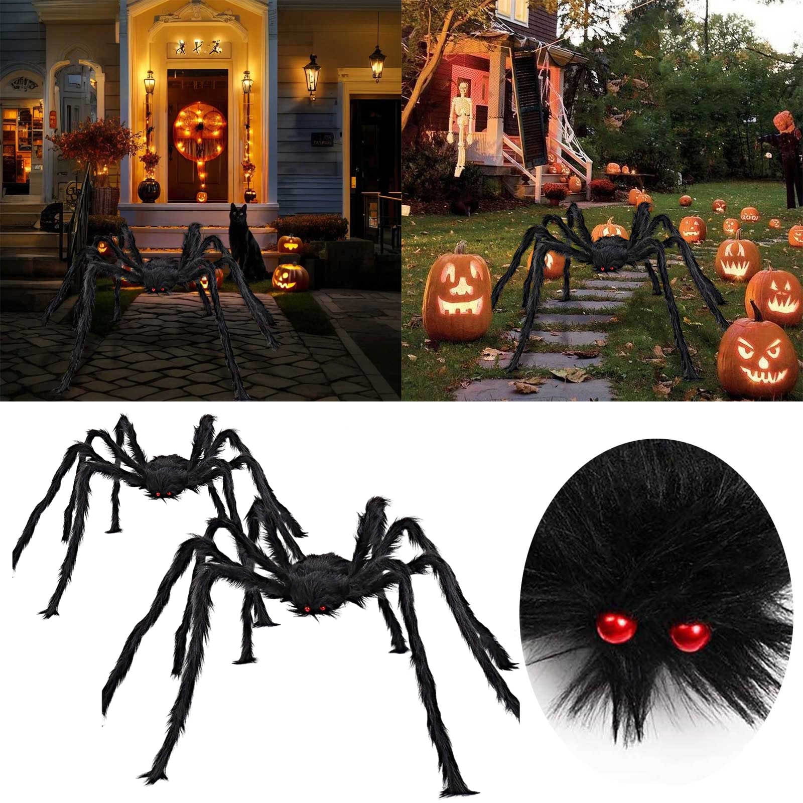 Giant Hairy Halloween Spider Decor Large Realistic Posable Spider with ...