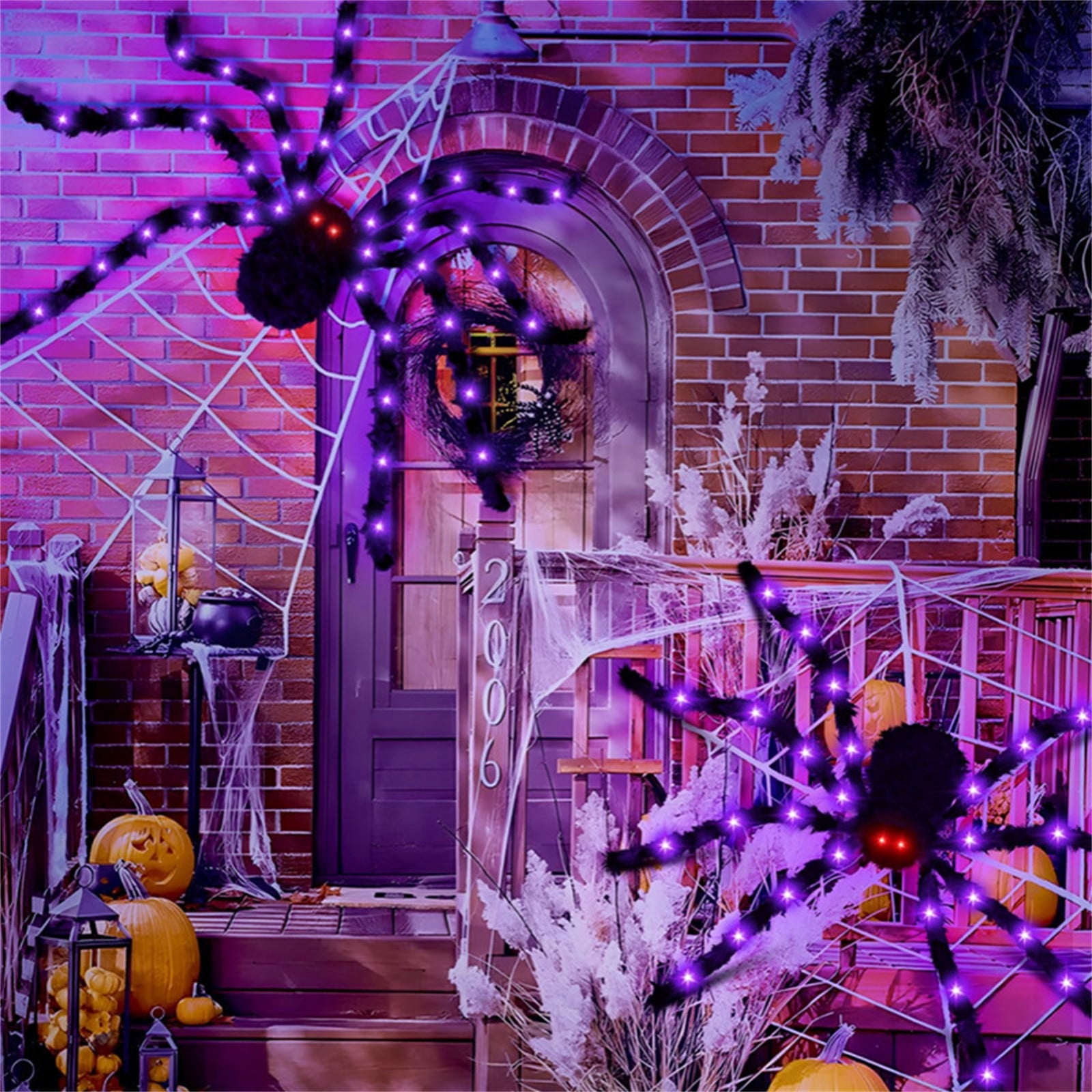 Giant Halloween Light up Spider Scary Giant Spider for Indoor Outdoor ...