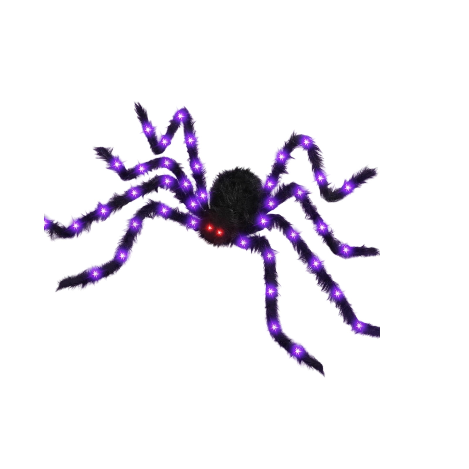 Giant Halloween Spider Decoration LED Light up Black Hairy Spider with ...
