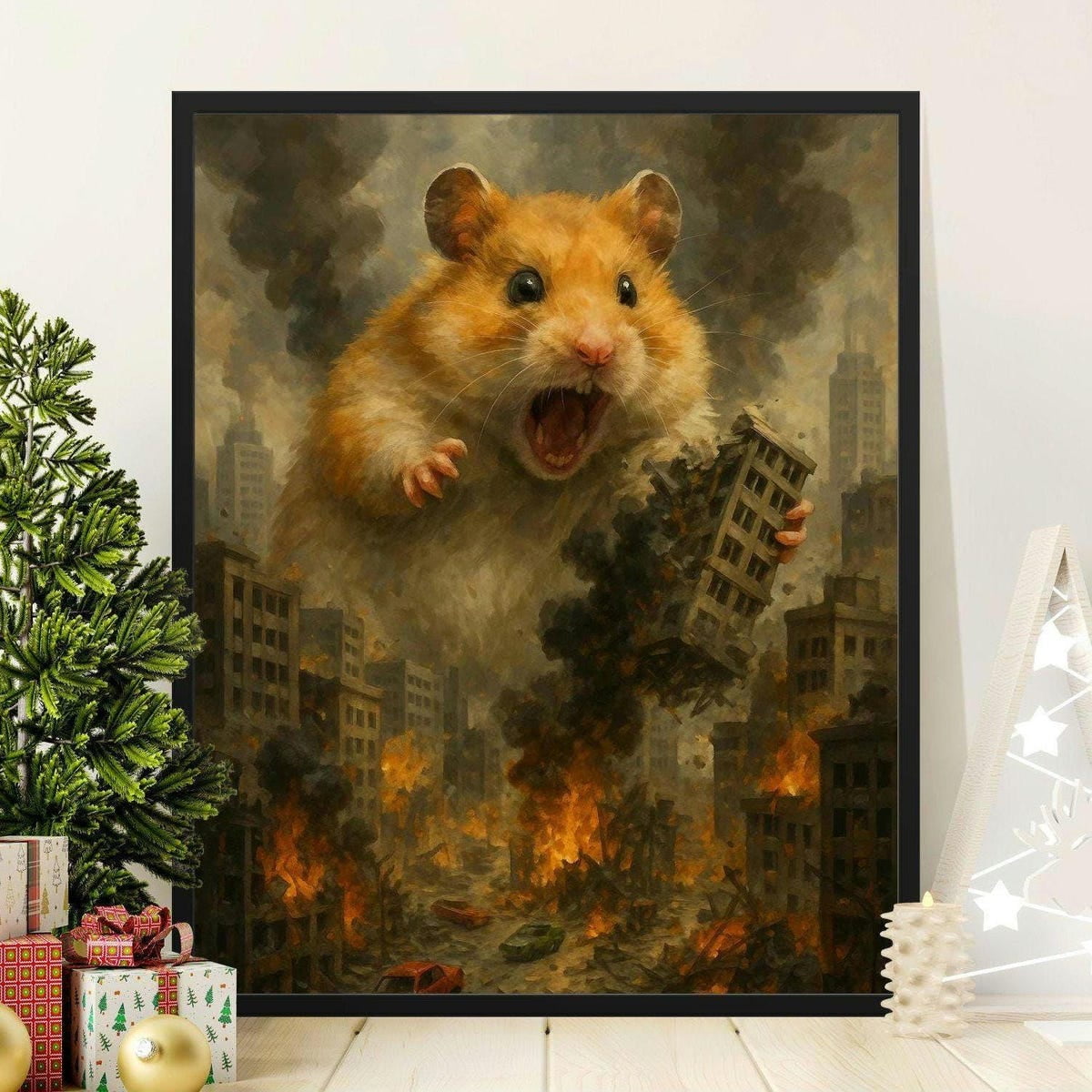 Giant Hamster Posters, Monster Rodent Art, City Destruction Print ...