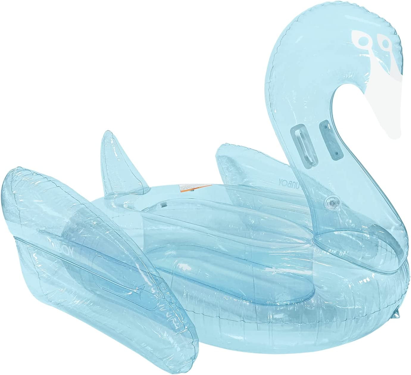 Giant Inflatable Clear Blue Swan Pool Float, Transparent Blue Color ...