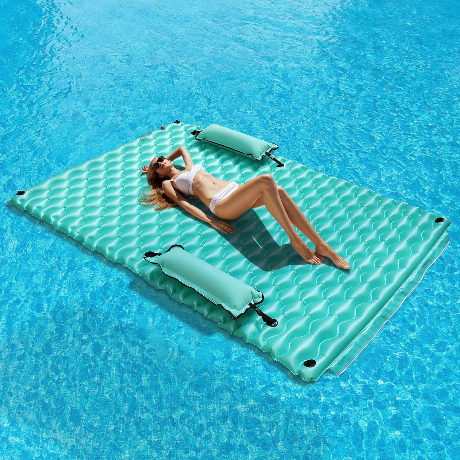 Giant Inflatable Floating Mat-Pool Float Lake Floats for Adults with Pool Hammock Pool Mats for ...
