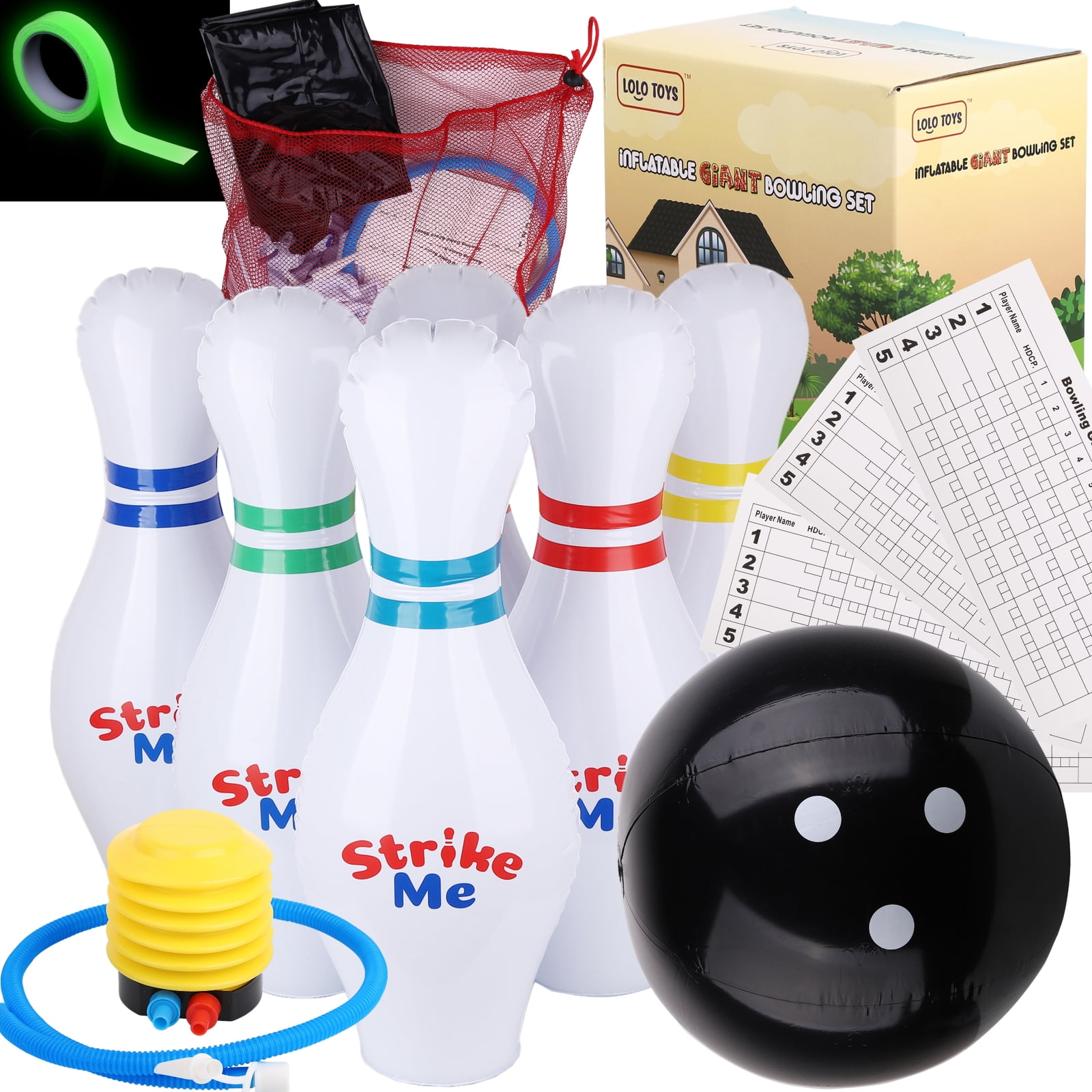 Giant Inflatable Kids Bowling Set - 6 27" Jumbo inflatable bowling pins ...