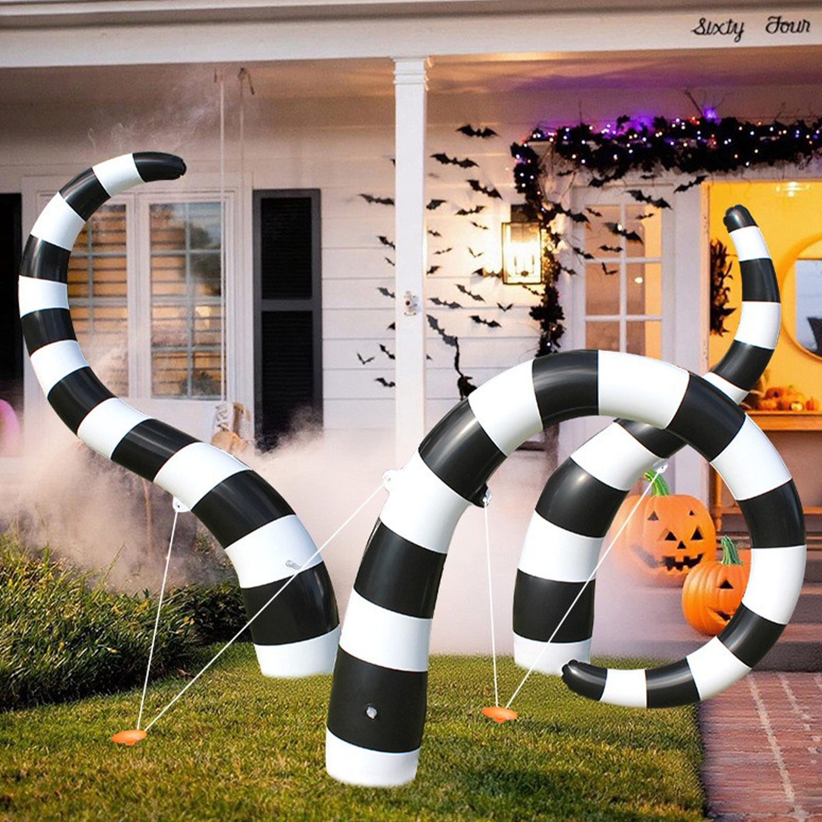Giant Inflatable Light-Up Yard Snake Scary Halloween Décor, Indoor ...