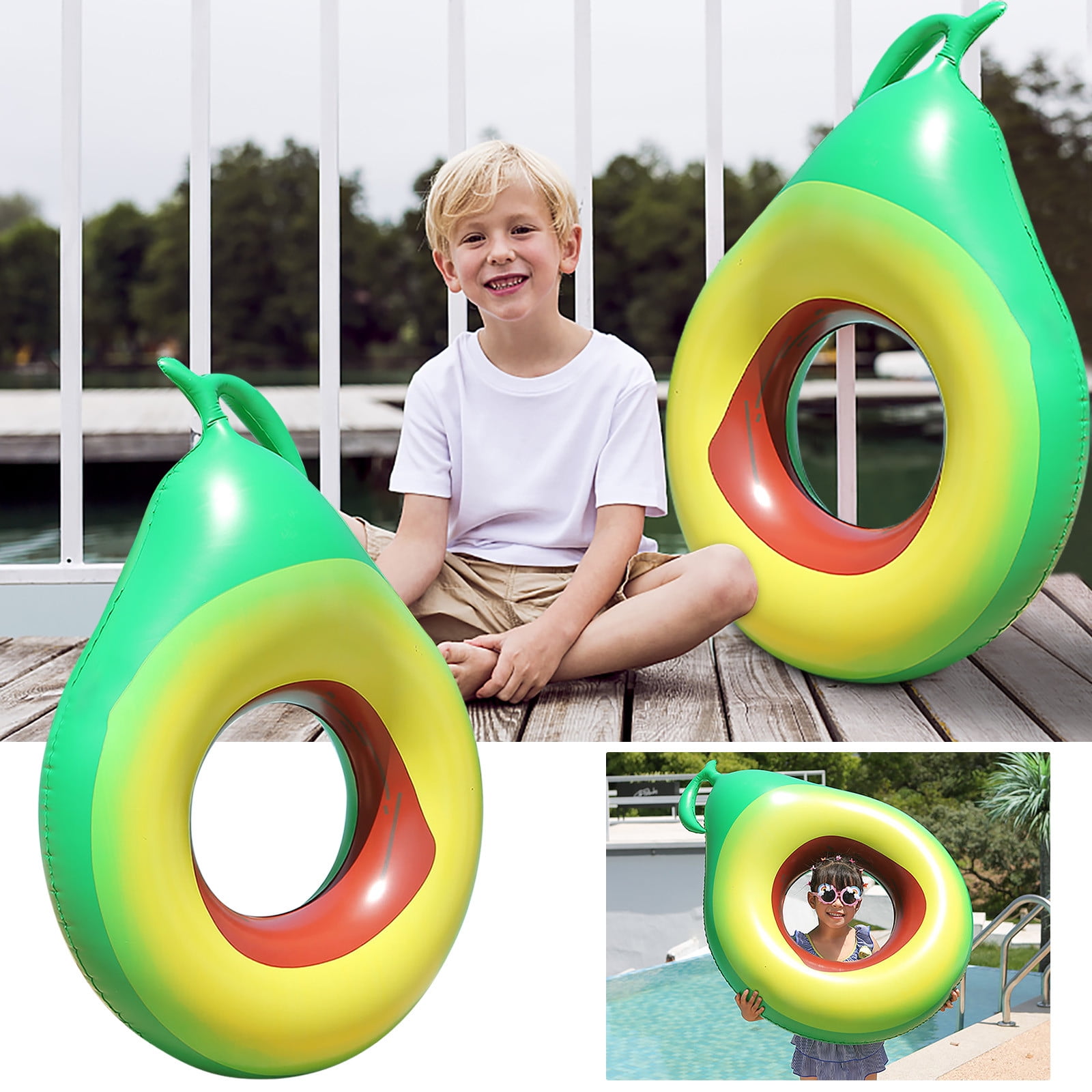 Giant Inflatable Swimming Ring Toy - Pool Float Cute Summer Beach Pool ...