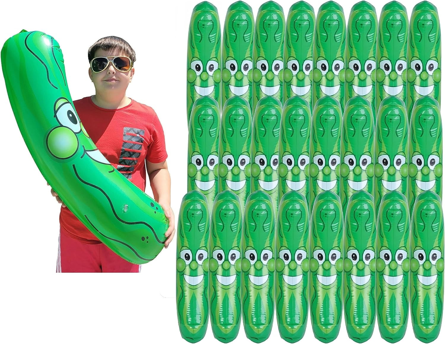 Giant Jumbo 36" Green Inflatable Smiling Pickle Head (3 FEET) Vinyl ...