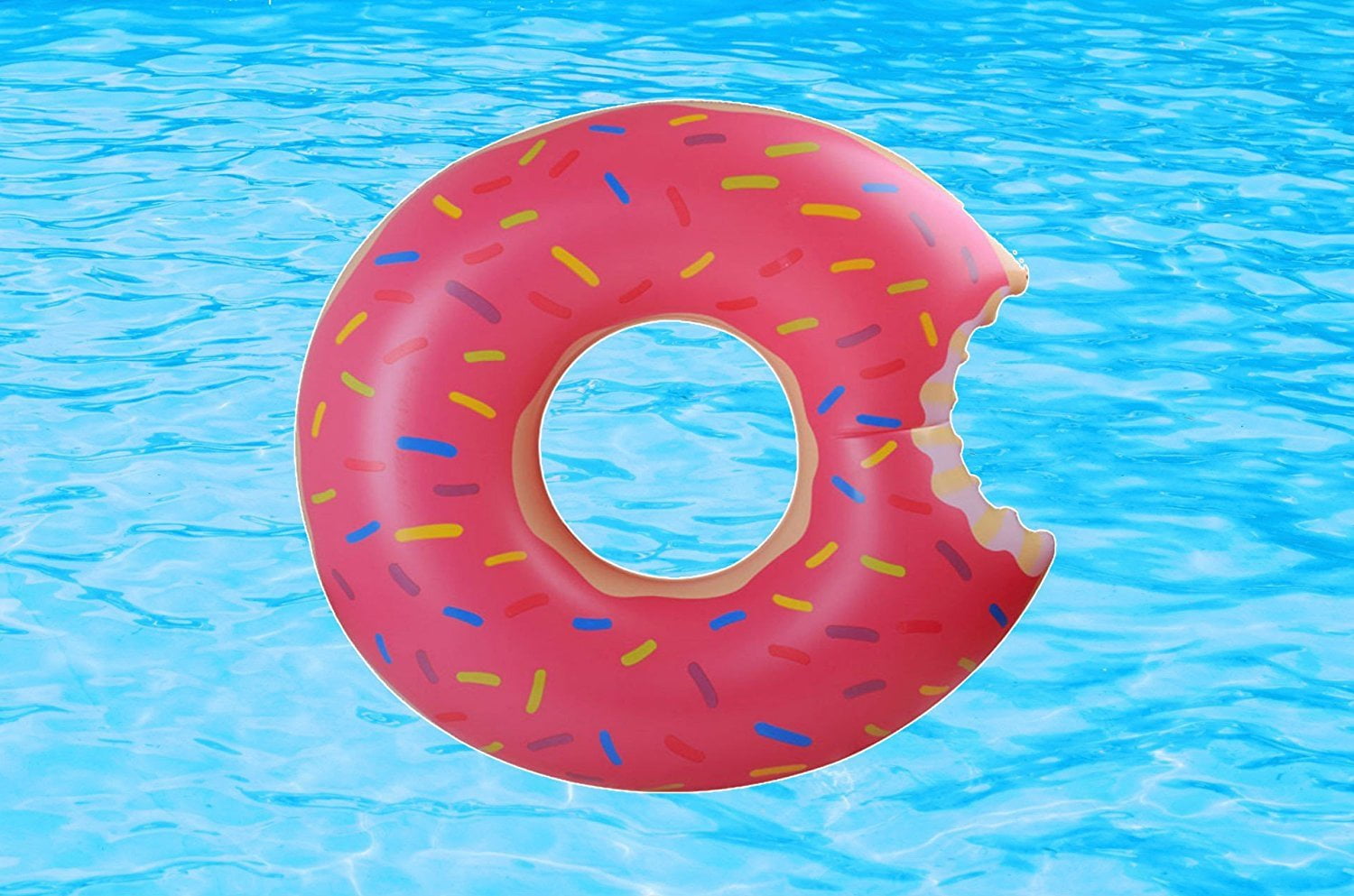 Gloworks Giant Jumbo Inflatable Donut Pool Float, Frosted with ...