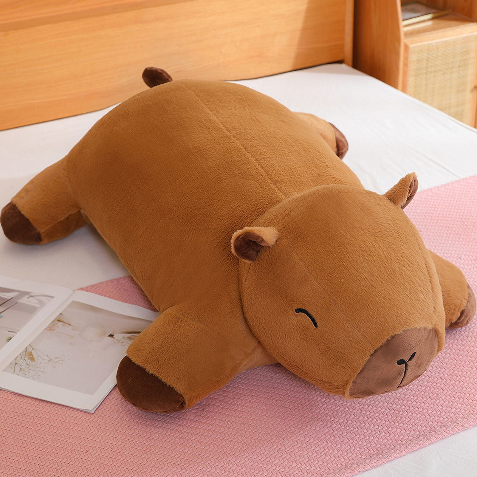 Giant Kawaii Capybara Plush Doll Floor Mat High Quality Animal Brown ...