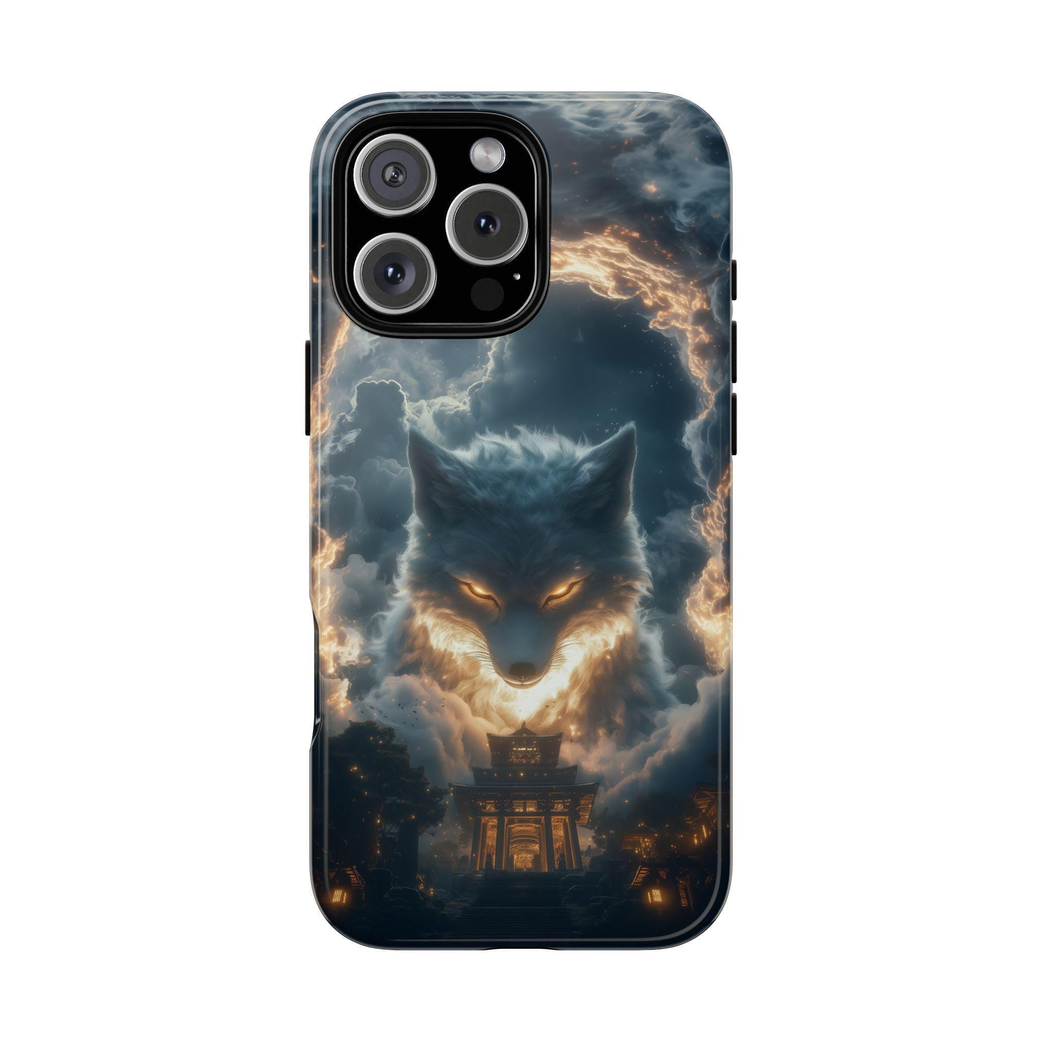 Giant Kitsune Fox Glow Clouds White Spirit Creature Phone Case 17 16 15 ...