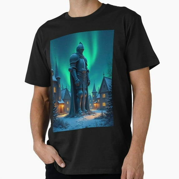 Giant Knight Under Northern Lights Fantasy Night Watch Unisex T-Shirt ...