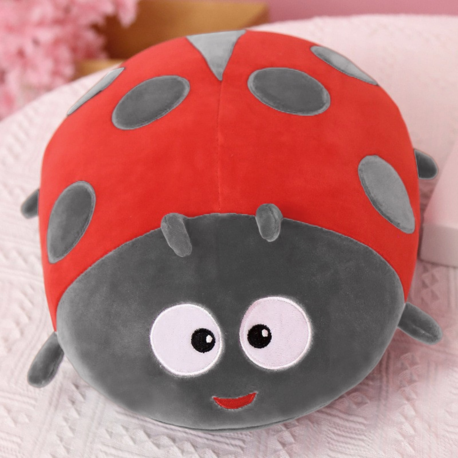 Giant Ladybug and Bee Plush Figurine 16 Inch Soft Insect Stuffed Doll ...