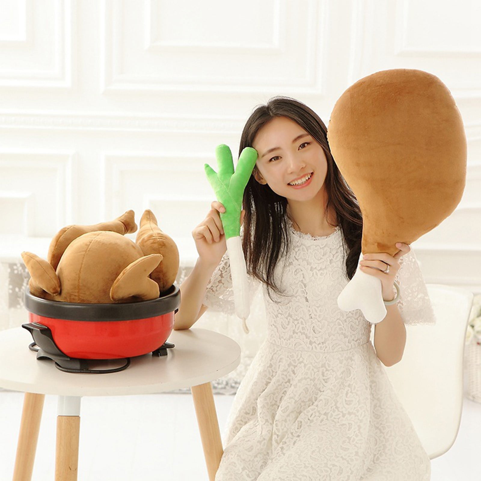 Giant Leek Plush Pillow - 16 Inch Funny Vegetable Stuffed Toy, Soft ...