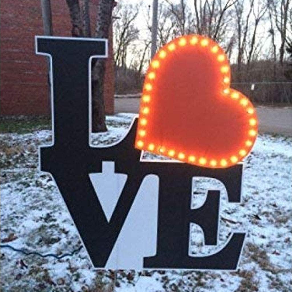 Giant Lighted Love Valentine Sign for Outdoor Lawn Decorations - 35ct ...