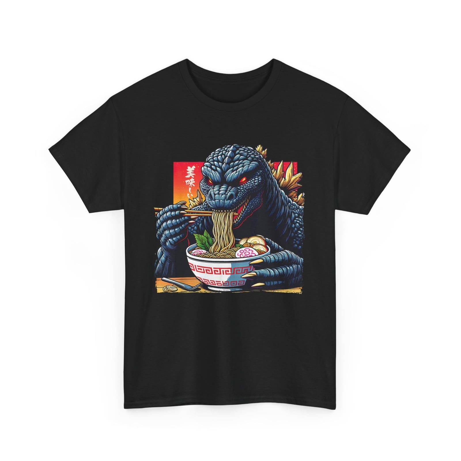 Giant Lizard Ramen Shirt – Kaiju-Inspired Japanese Monster Graphic Tee ...