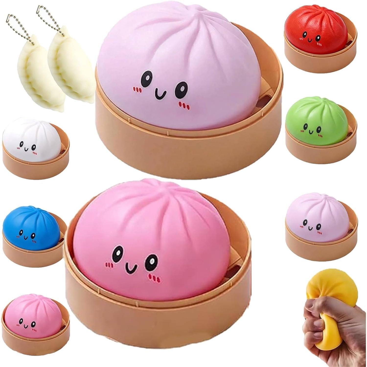Giant Mystery Dumpling Squishy, 4 Inch Jumbo Dumpling Stress Ball ...