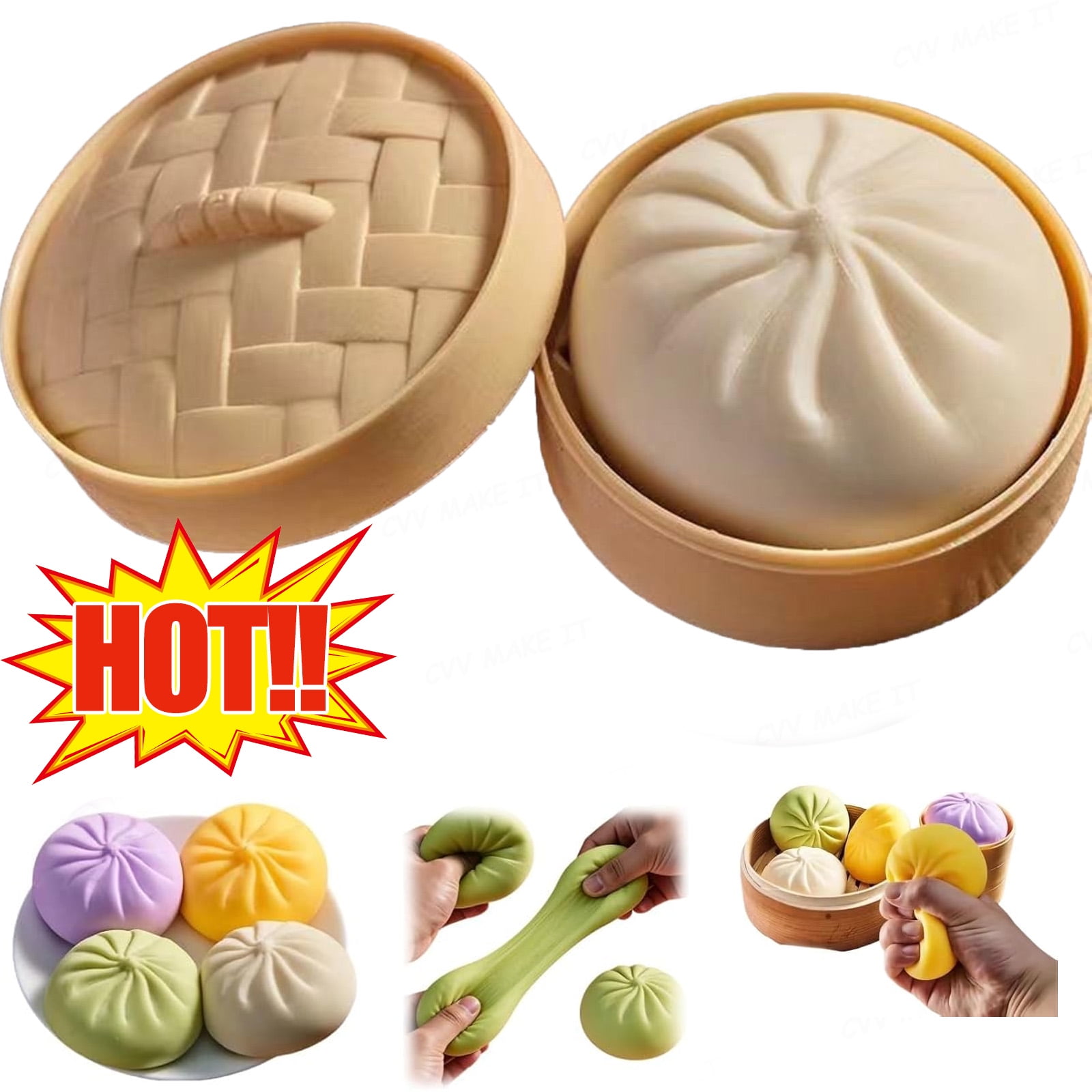 Giant Mystery Dumpling Squishy Glitter Mega Rainbow Jumbo Dumpling Soft ...