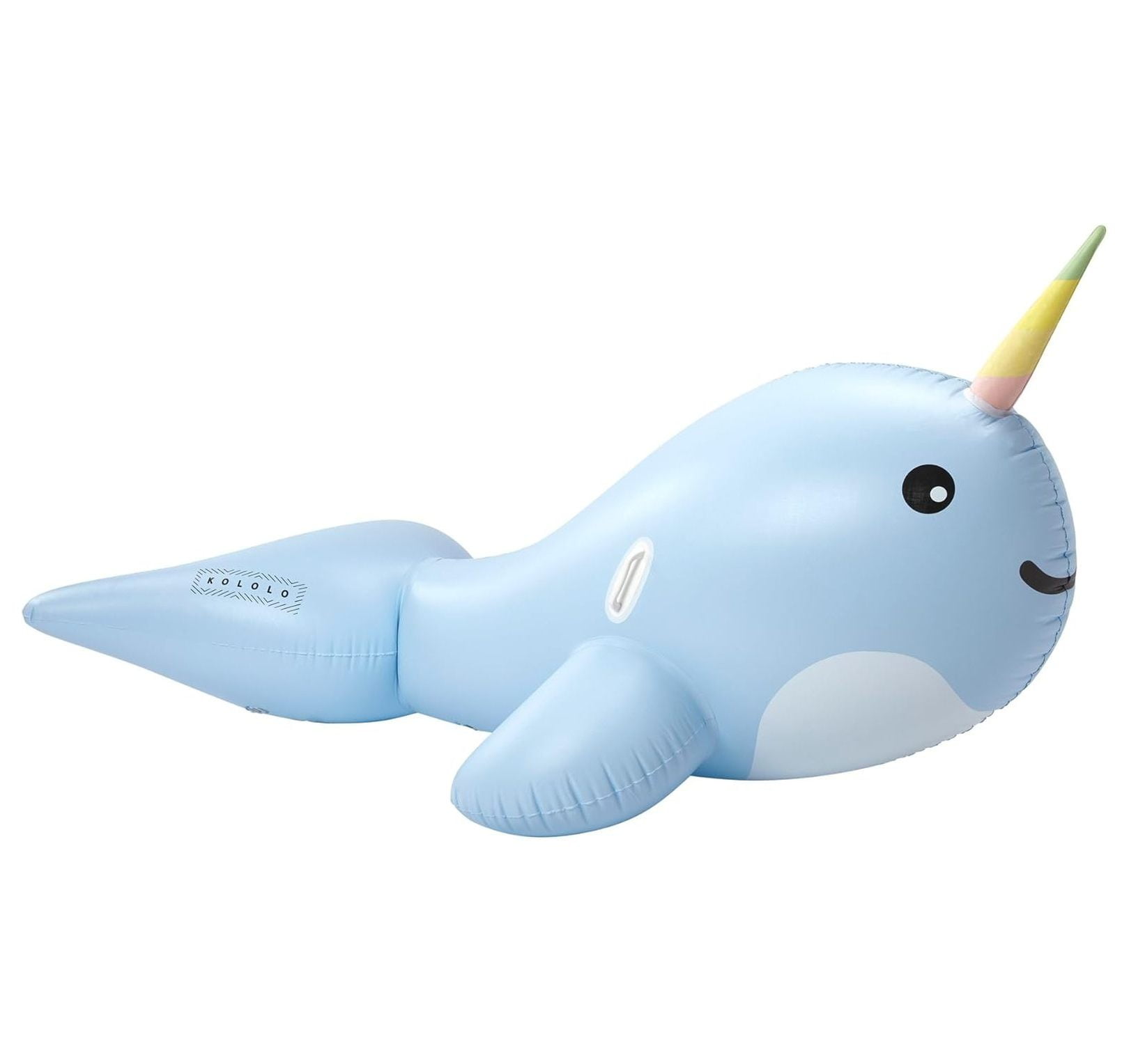 Giant Narwhal Pool Float - Inflatable Raft for Adults & Kids - 78" Ride ...