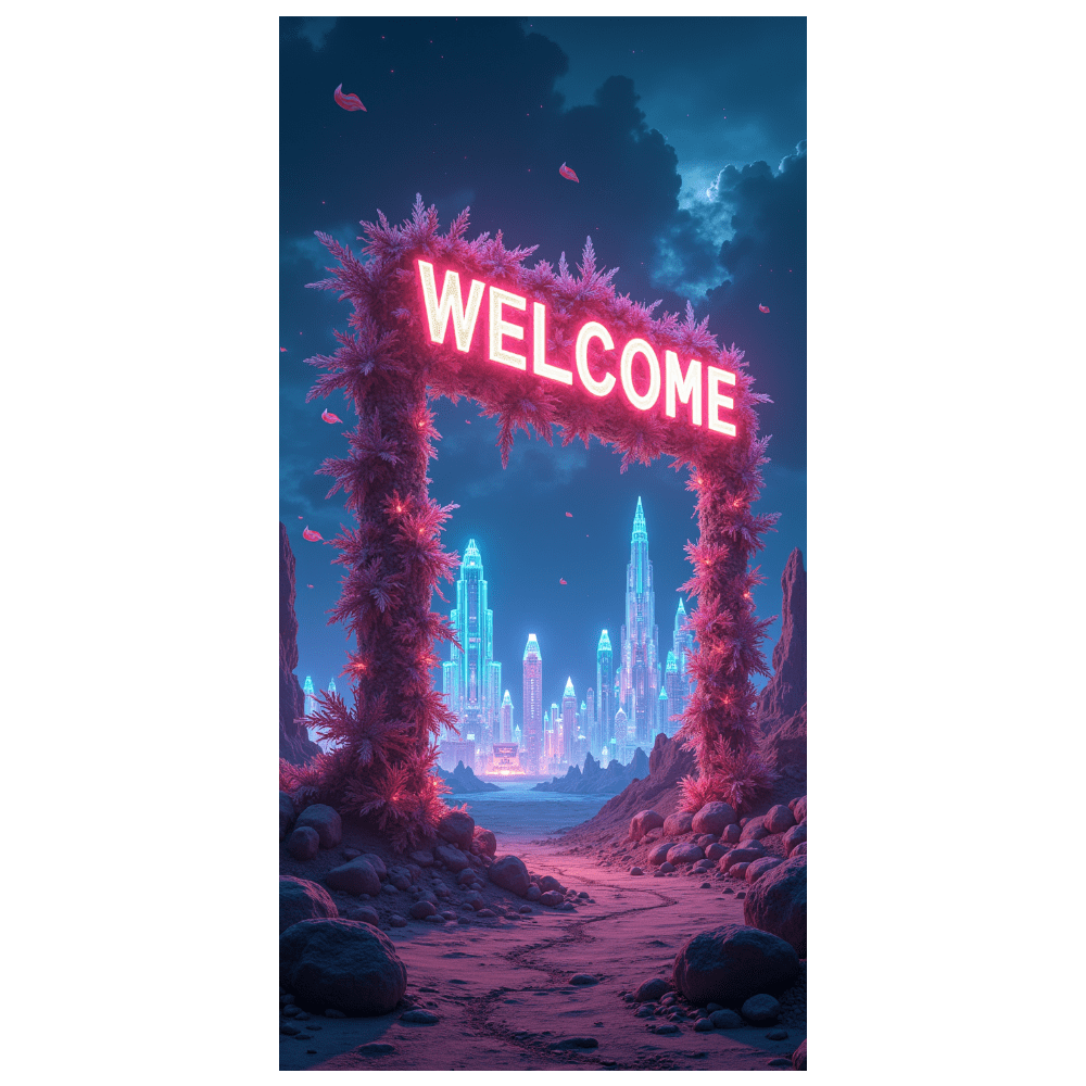 Giant Neon Welcome Banner Party Backdrop Background for Festival ...