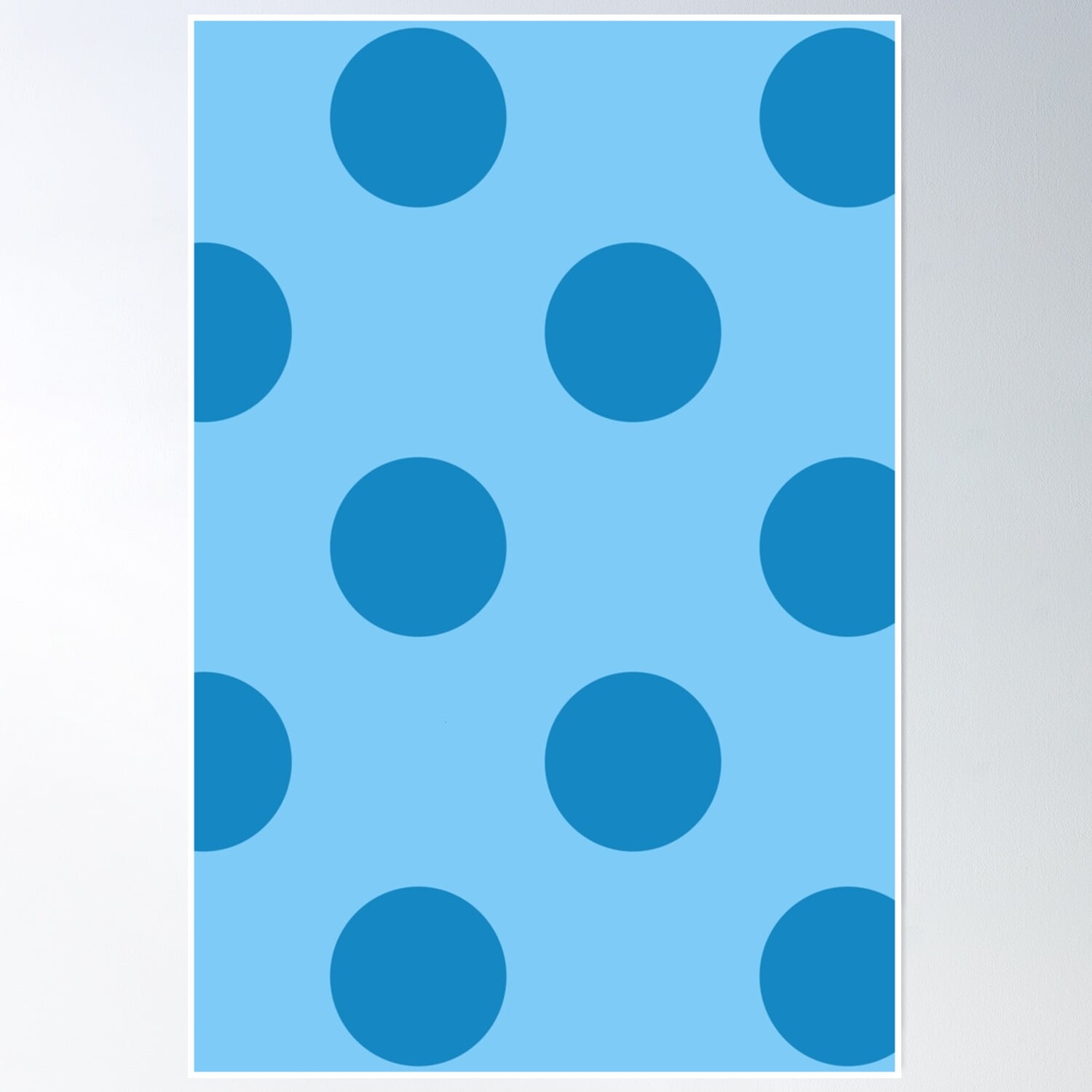 Giant Ocean Blue And Sky Blue Polka Dot Pattern | Poster Wall Art ...