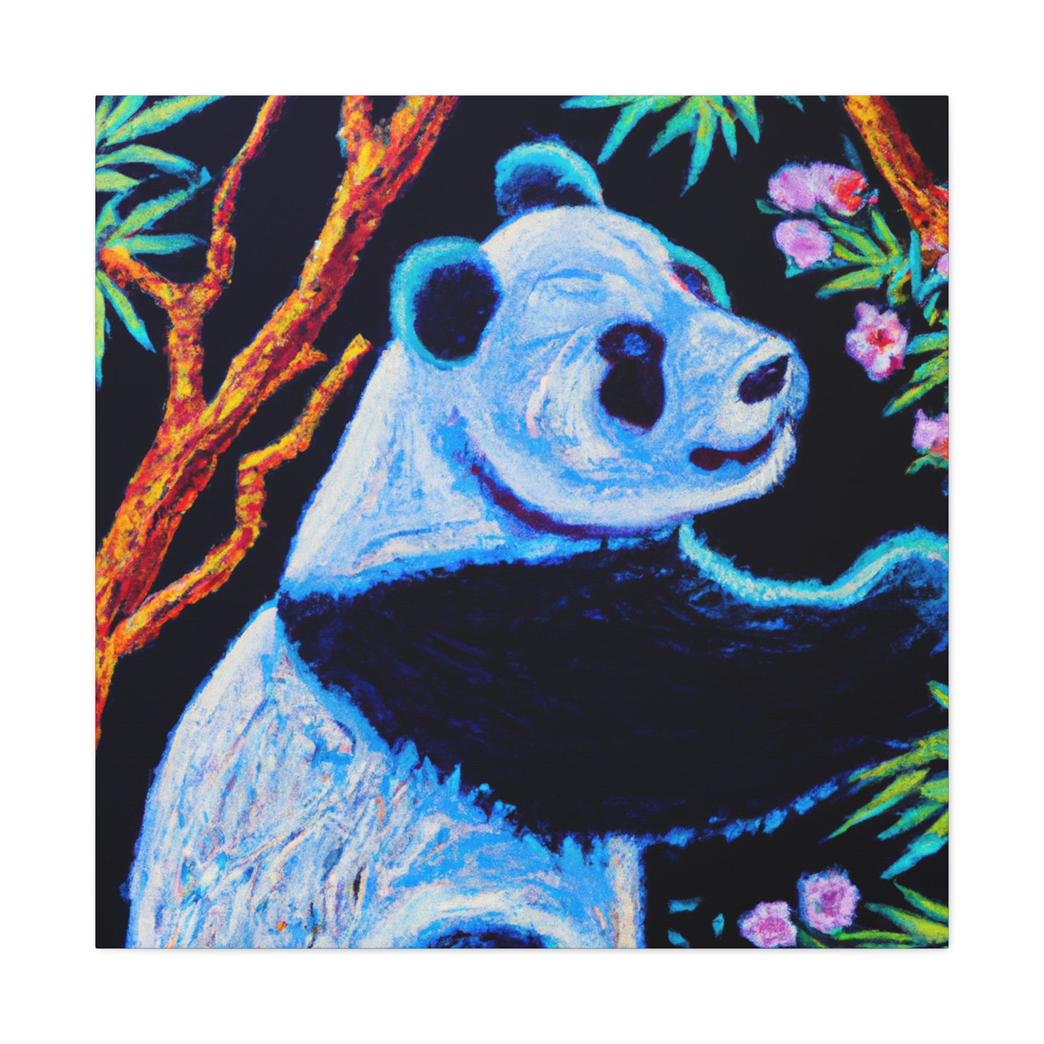 Giant Panda Folk Art - Canvas - Walmart.com