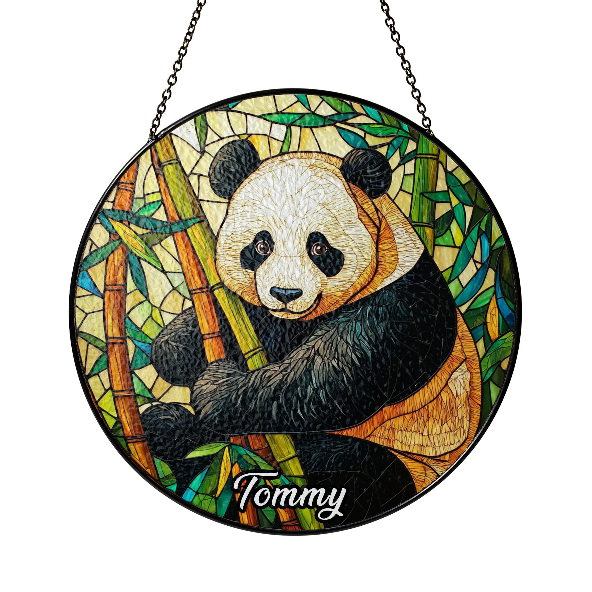 Giant Panda Stained Glass Suncatcher - Adorable Wildlife Window Hanging ...