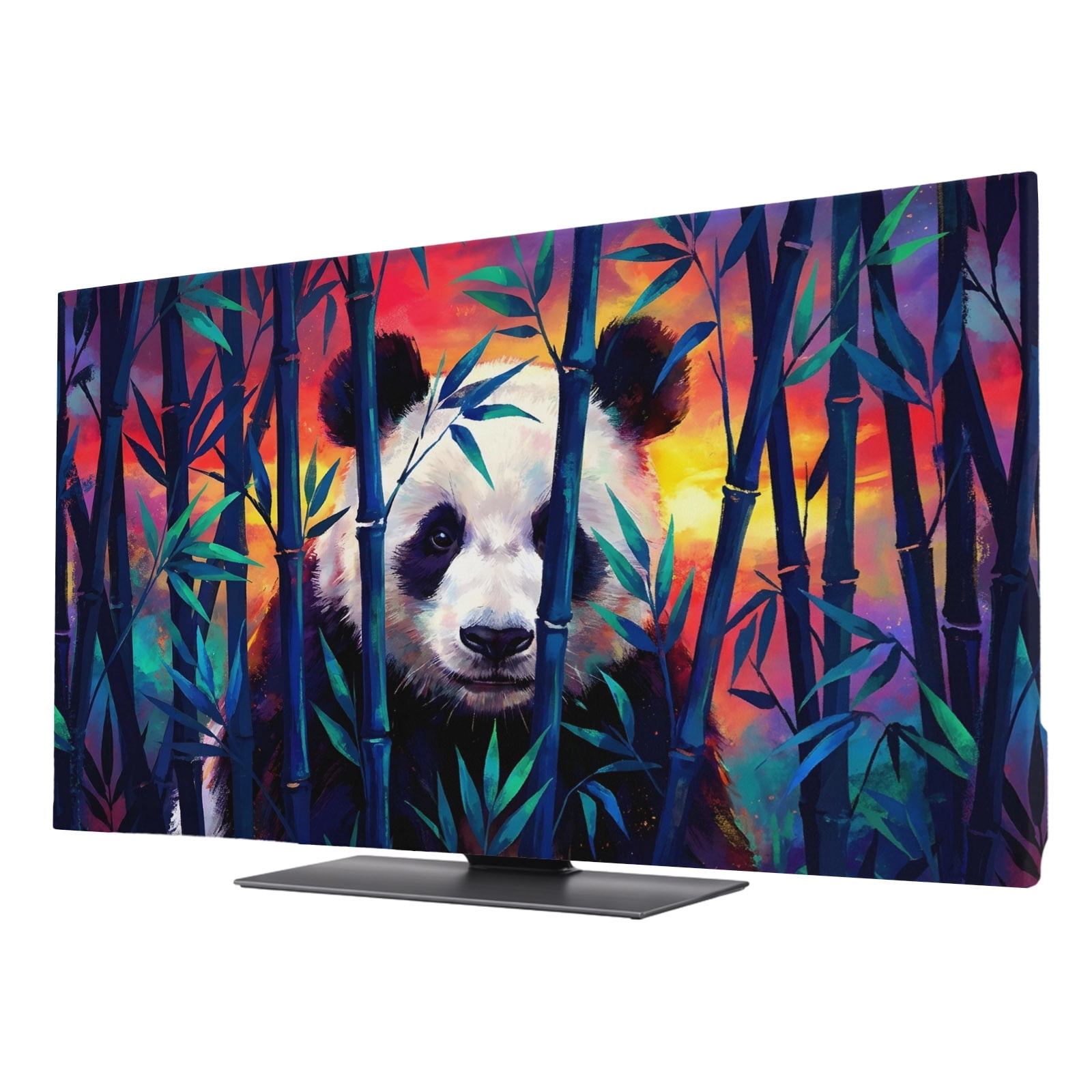 Giant Panda TV Cover for 65 Inch Screen, Stretch Fabric Dustproof TV ...