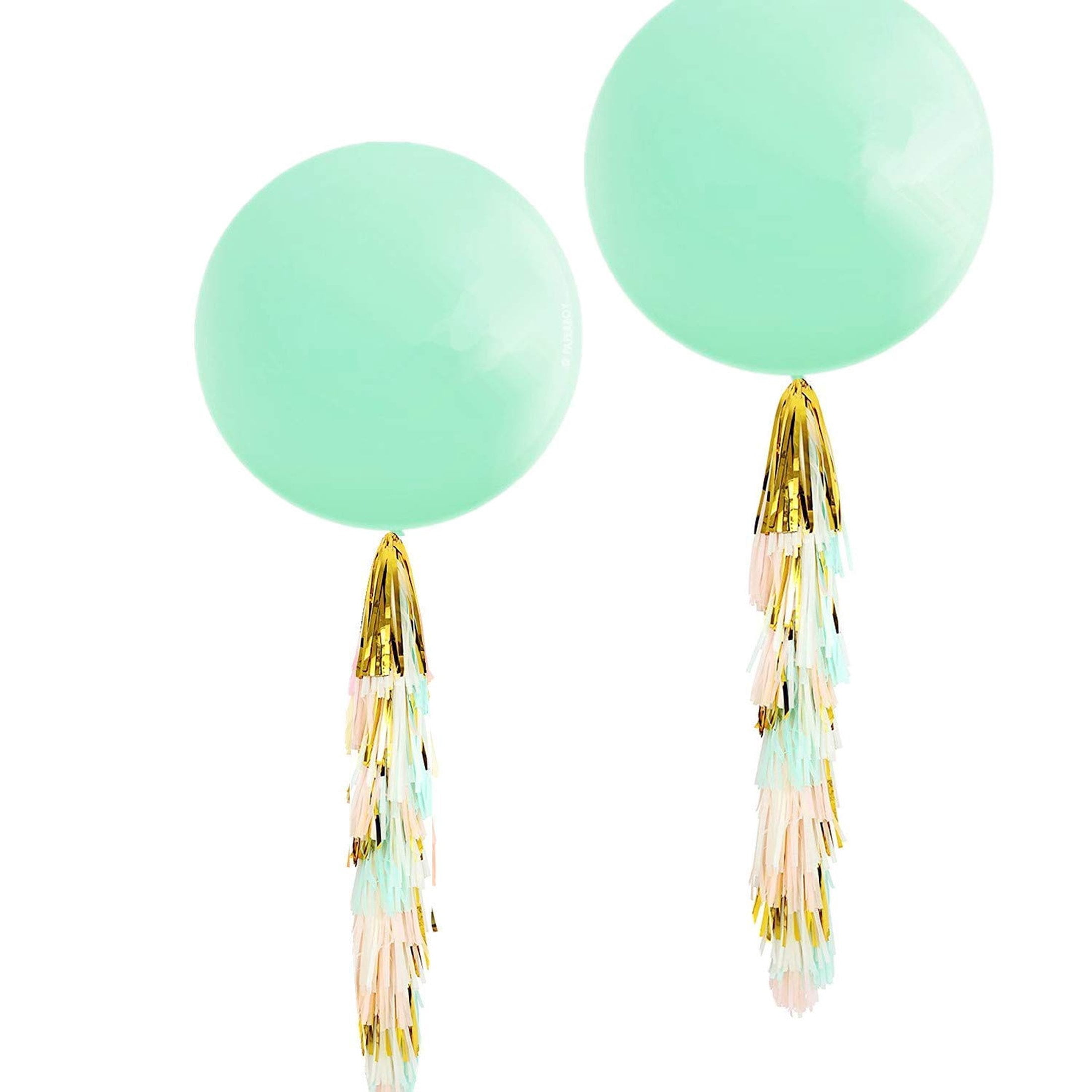 Giant Pastel Mint Balloons with Mint Peach Ivory Gold Garland for ...