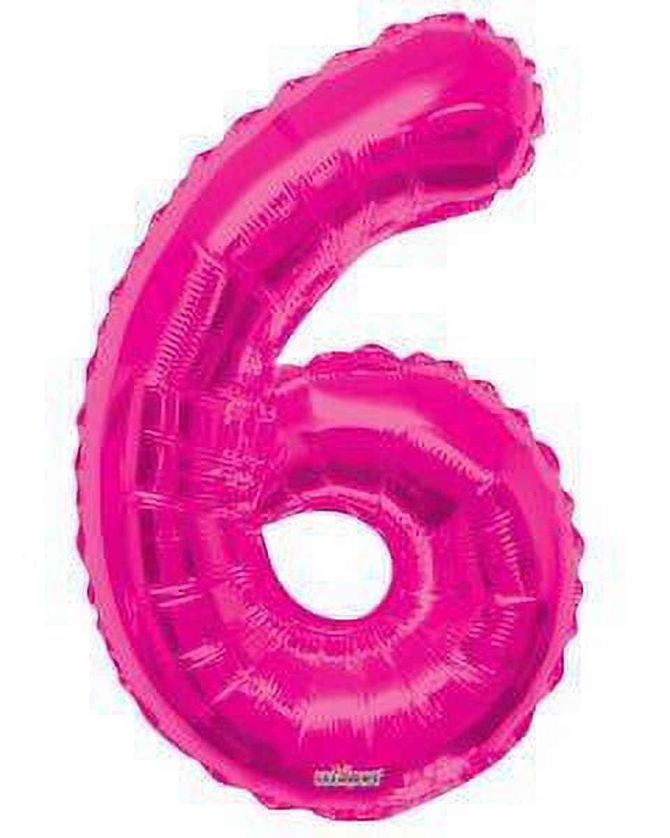 Giant Pink Number 6 Foil Balloon 34" - Walmart.com