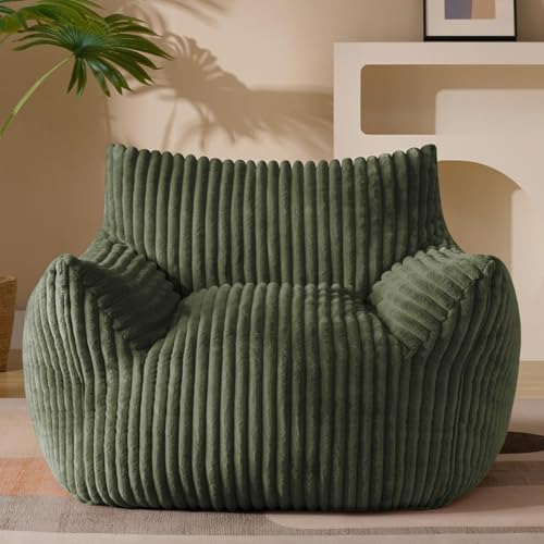 Giant Plush Bean Bag Chair for Adults with Armrests - Oversized Comfy ...