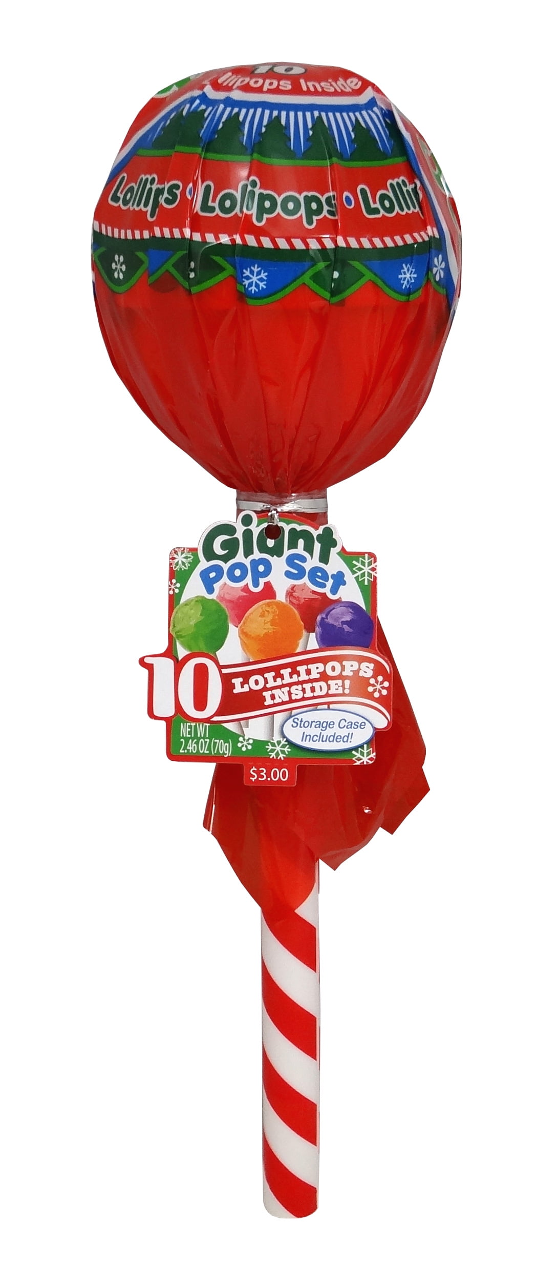 Giant Pop with 10 Lollipop Sticks Inside by Dat'l Do-it, Christmas Red ...