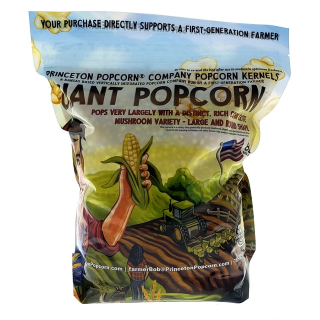 Giant Popcorn Kernels by Princeton Popcorn Farm Grown, Non GMO, Gluten ...