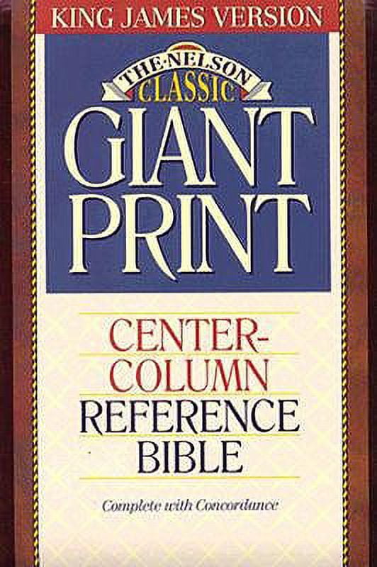 KJV Giant Print Center Column Reference Bible-Burgundy Leatherflex ...