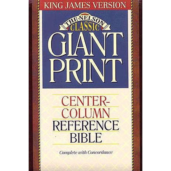 KJV Giant Print Center Column Reference Bible-Burgundy Leatherflex ...