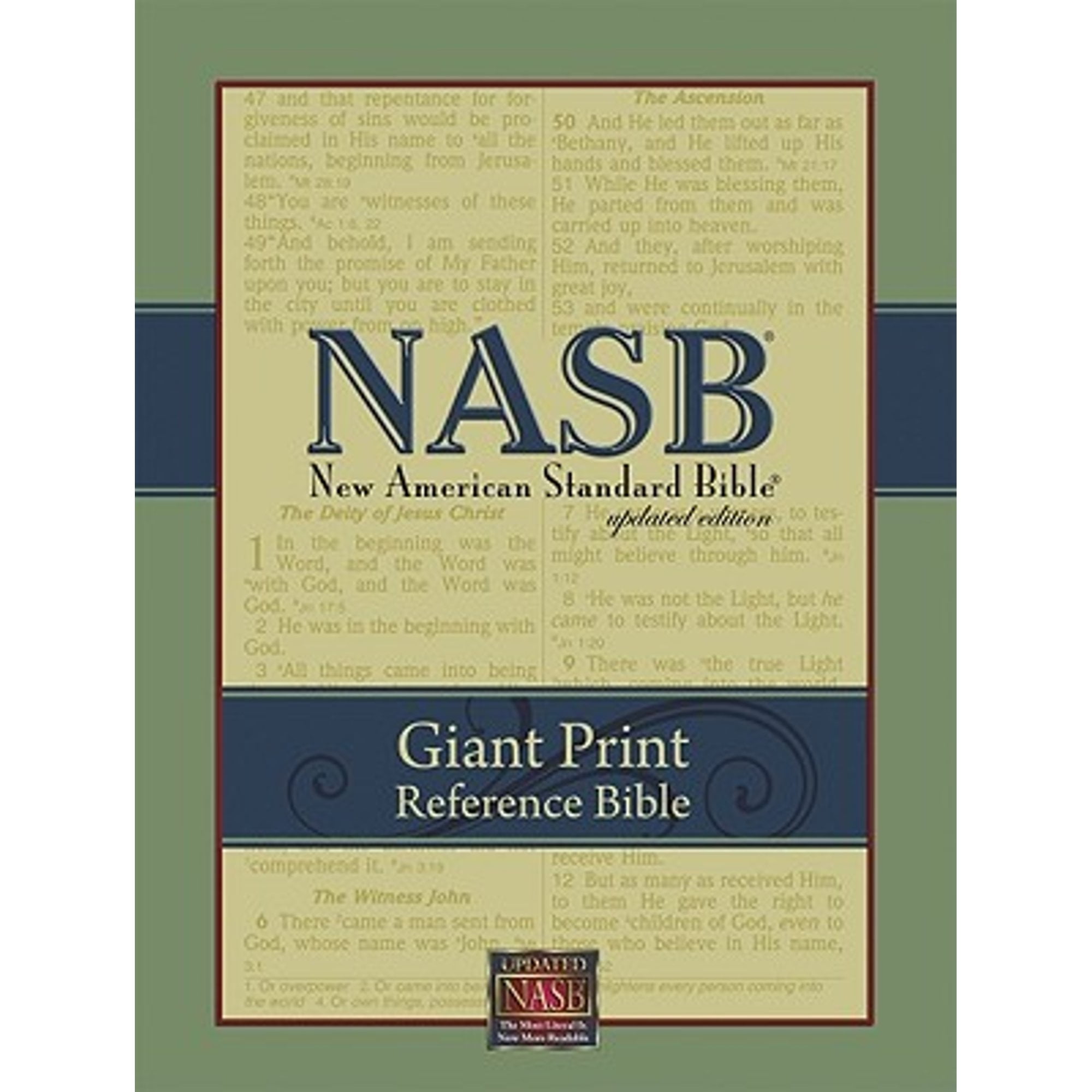 Pre-Owned Giant Print Reference Bible-NASB (Hardcover) by Foundation ...