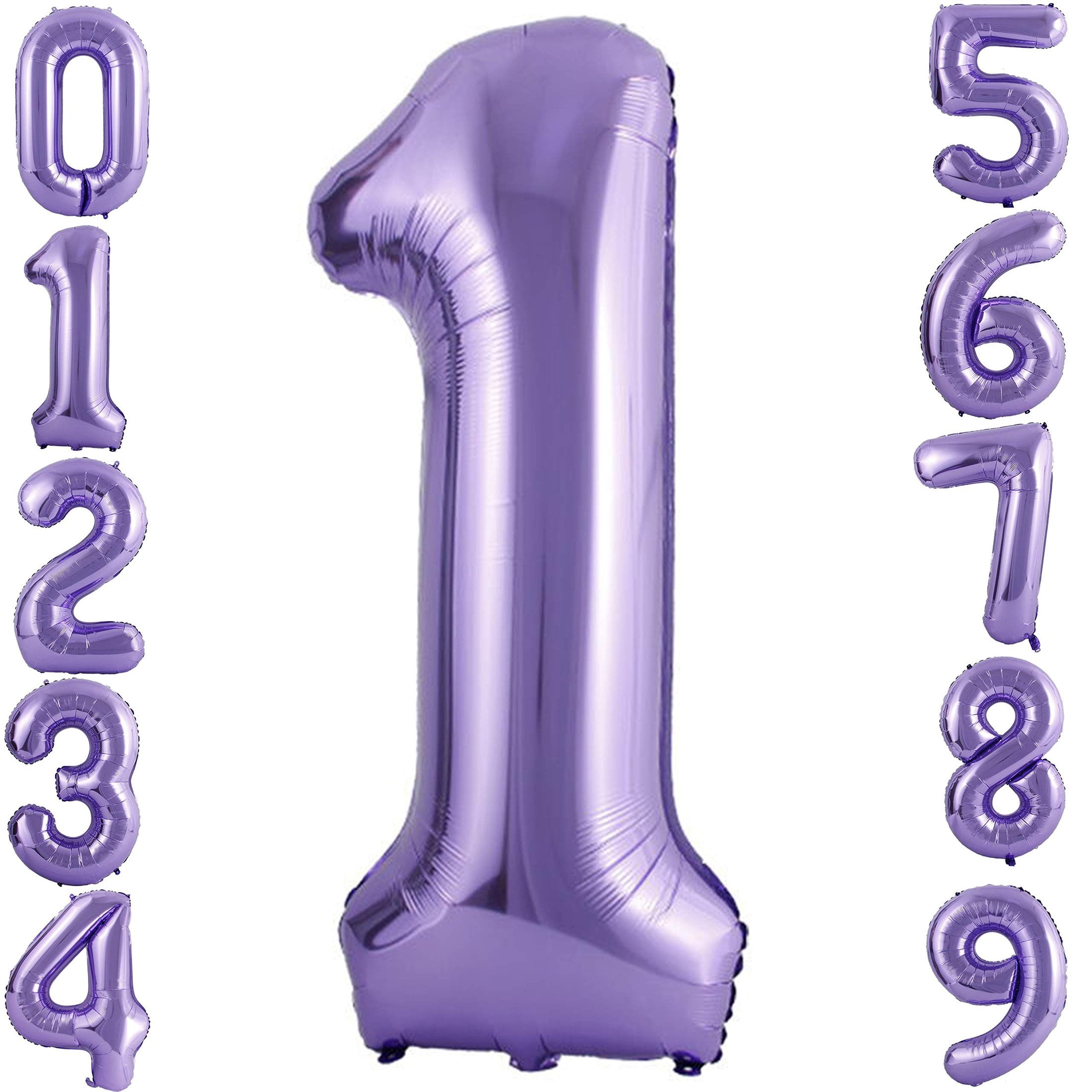 Giant Purple Number 1 Balloons - Jumbo 40" Party Decorations - Pack of ...