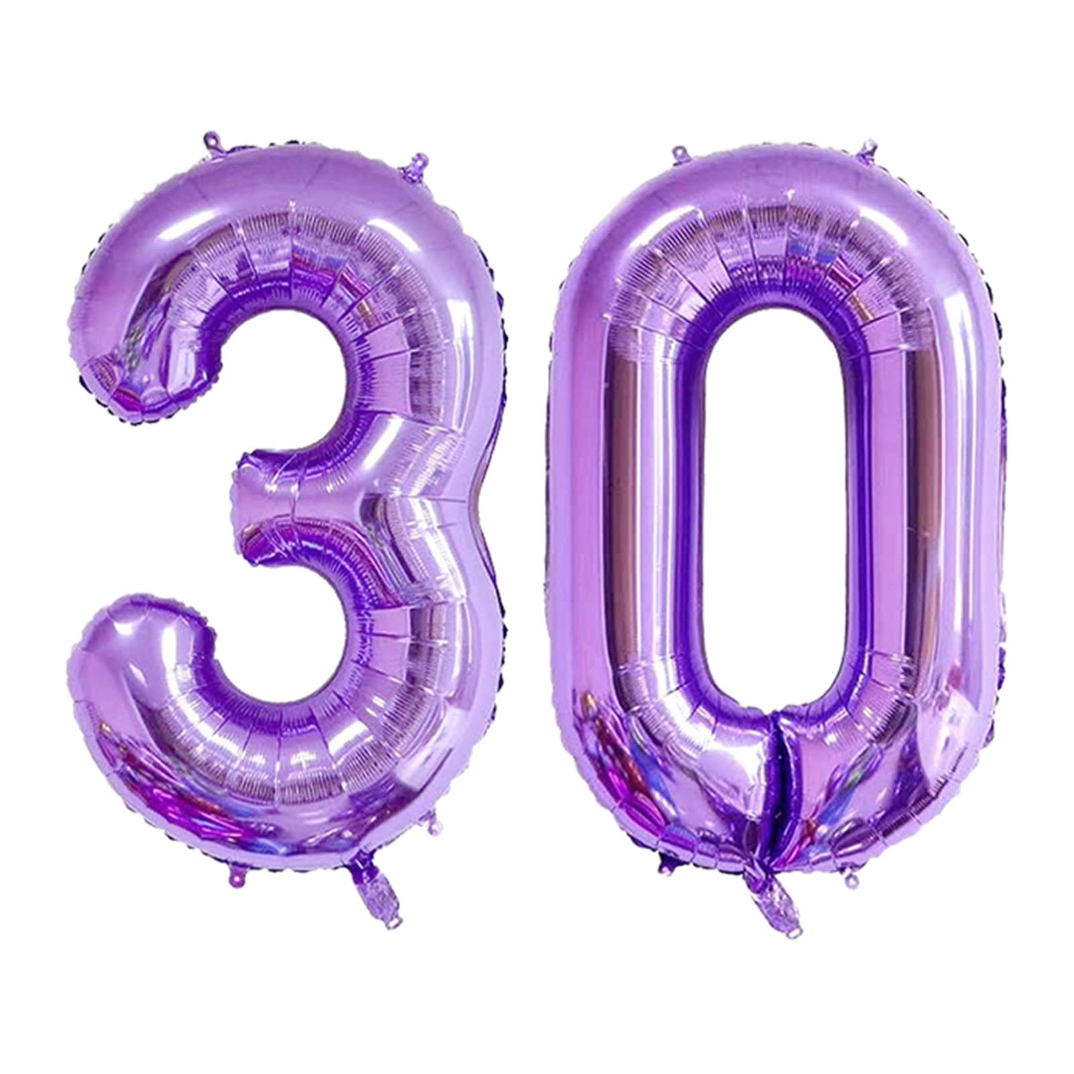 Giant Purple Number 30 Balloon Set - Jumbo 32" Digital Alphabet ...