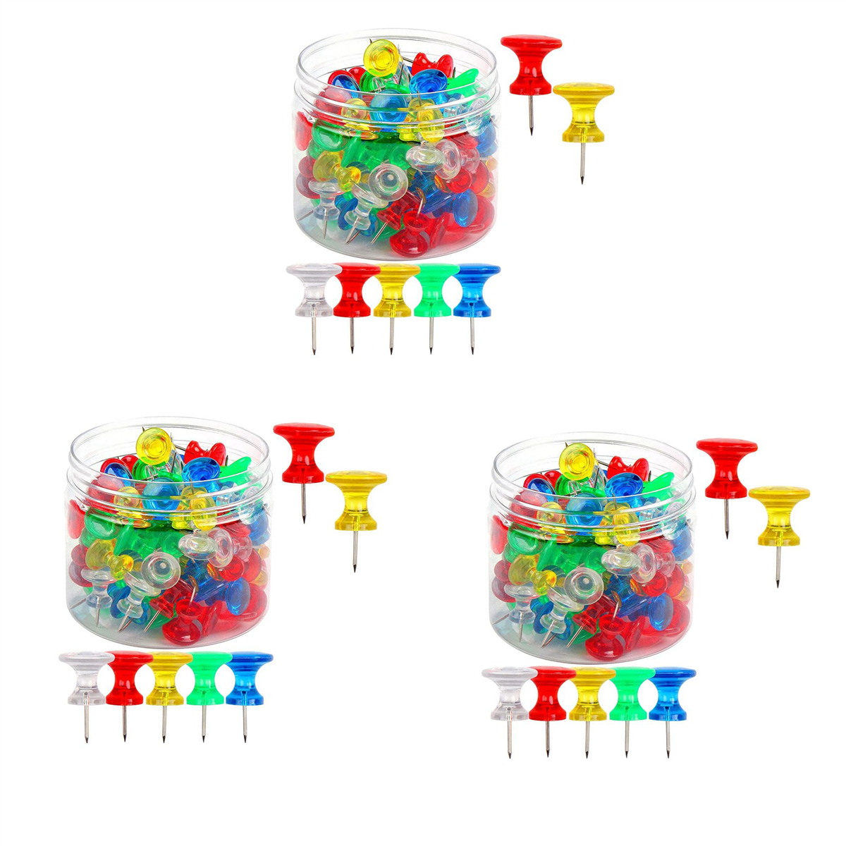 Giant Push Pins 300-Pack Large Thumbtacks Used for Cork Board Bulletin ...