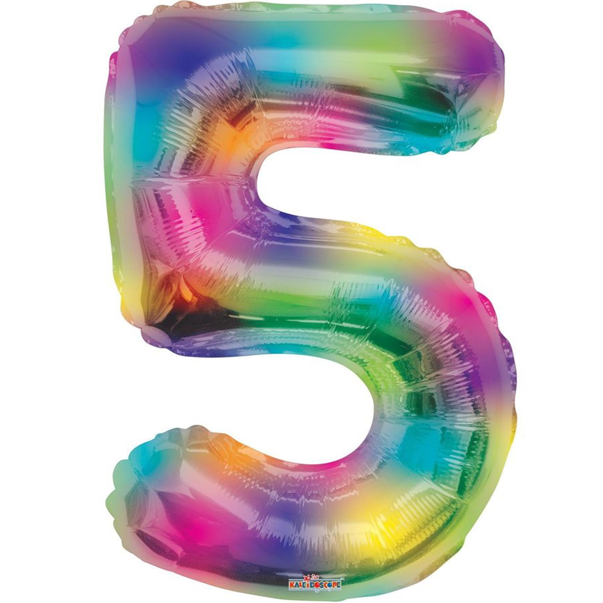 Giant Rainbow Number 5 Foil Balloon 34" - Walmart.com