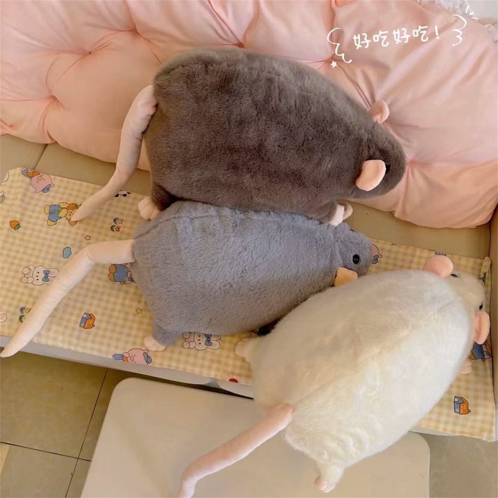 Giant Realistic Rat Stuffed Toy - Soft Fabric Hamster Plush Decor, Cute ...