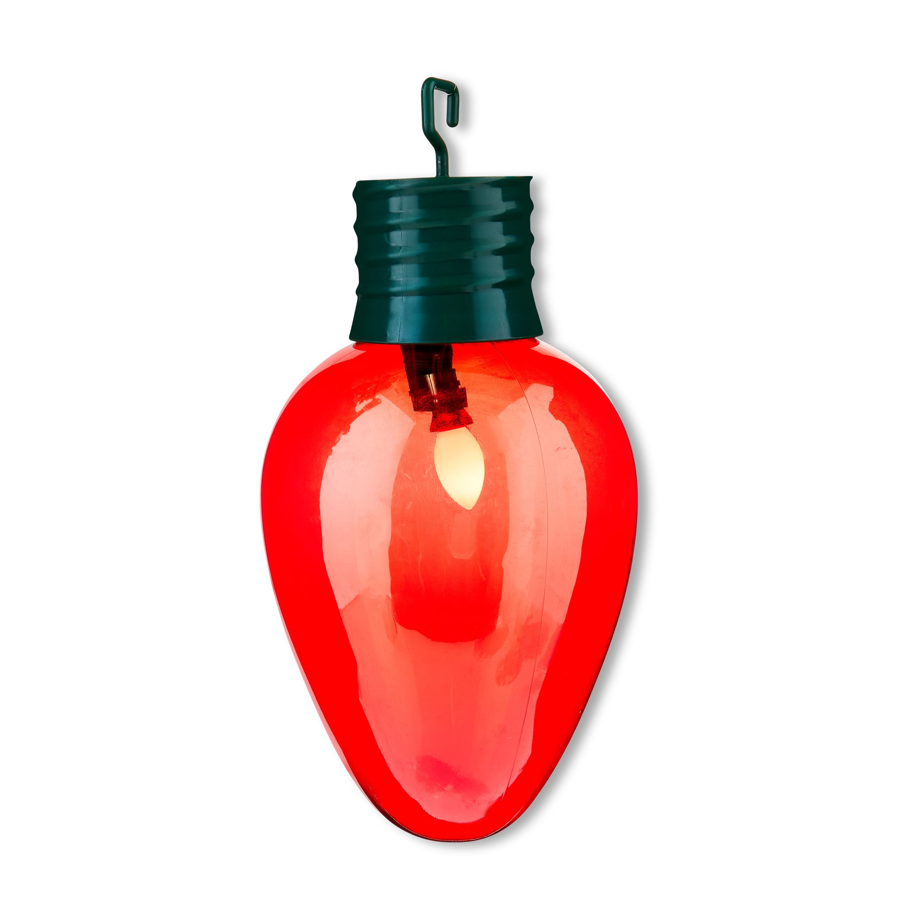 Holiday Time 14" Giant Red LED Light Bulb, Christmas Outdoor Festive ...