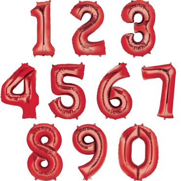 Giant Red Number 1 Foil Balloon 34" - Walmart.com