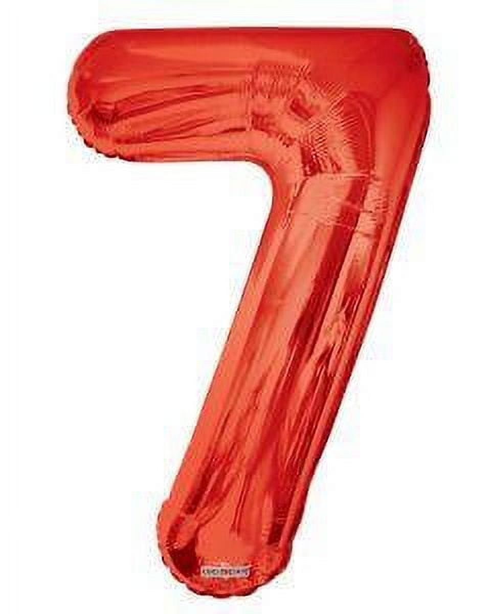 Giant Red Number 7 Foil Balloon 34" - Walmart.com