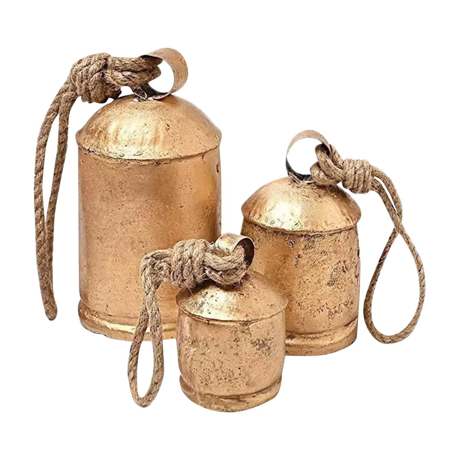 Giant Rustic Cow Bells Set of 3 – Vintage Hanging Harmony Bells for ...