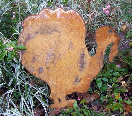 Giant Rustic Turkey Garden Stake | Outdoor Thanksgiving Decoration ...