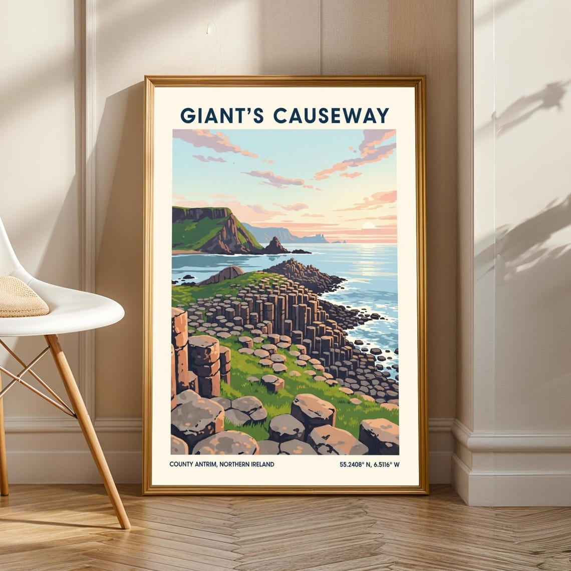 Giant'S Causeway Art Print: Northern Ireland Travel Poster, Unframed ...