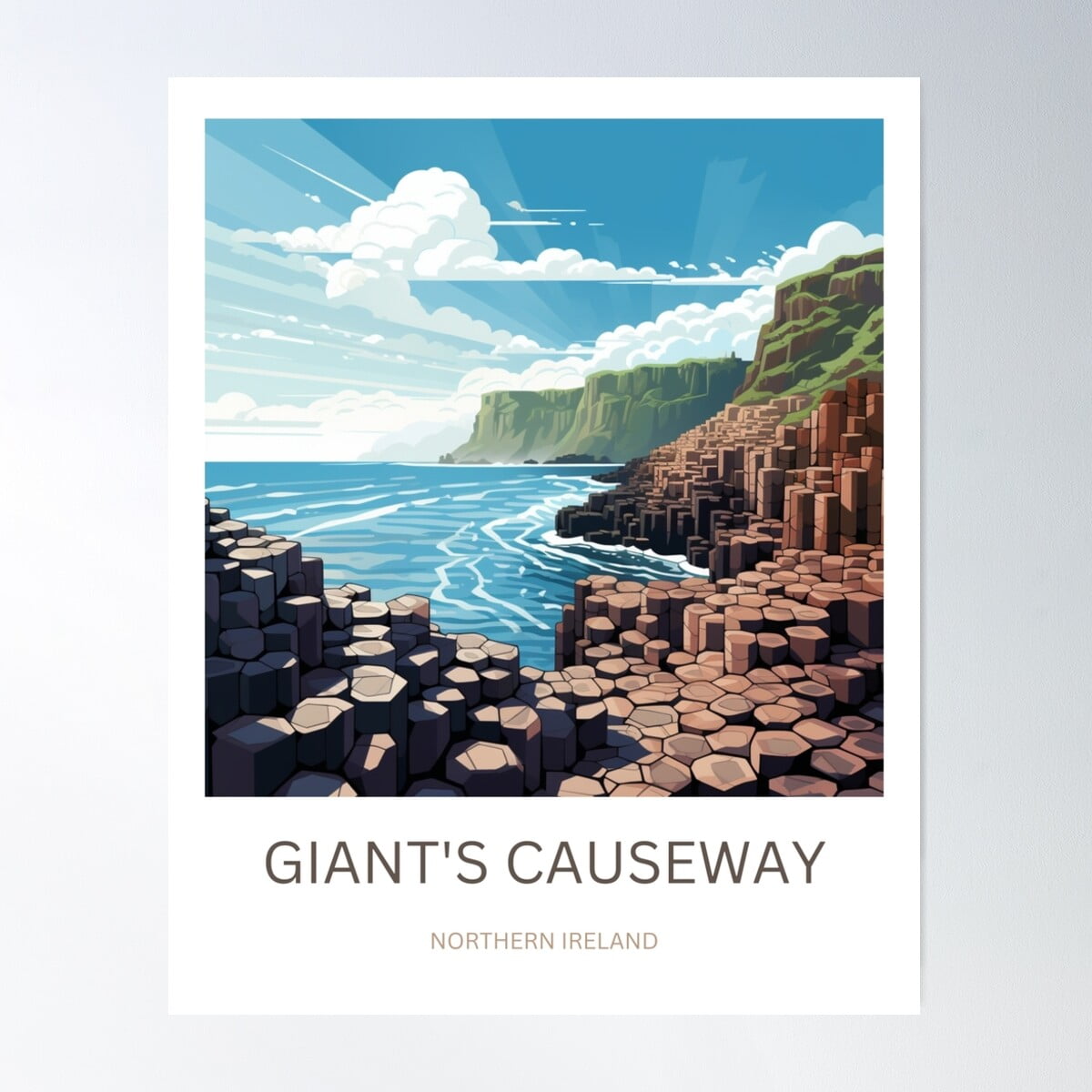 Giant'S Causeway, Northern Ireland Poster Wall Art, Modern Wall Decor ...