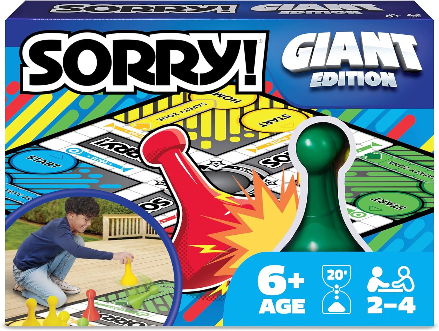 Giant SORRY! Classic Family Board Game Indoor Outdoor Retro Party ...