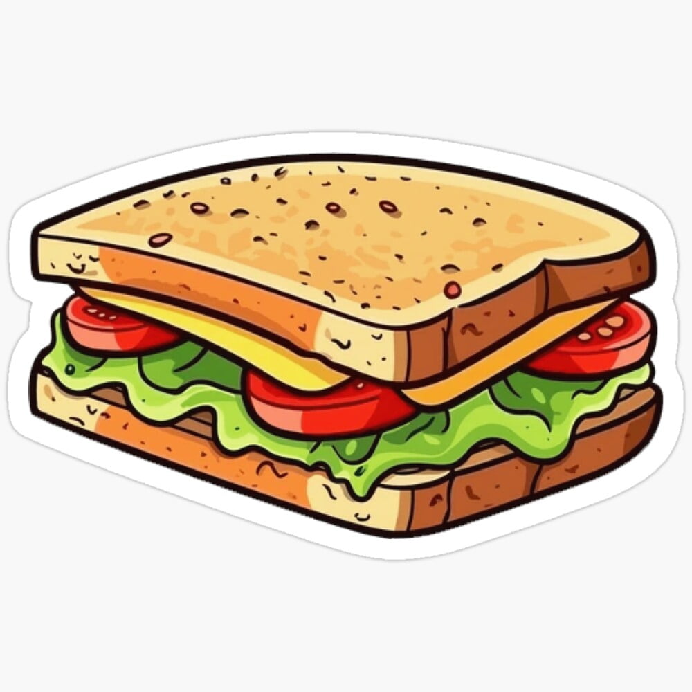 Giant Sandwich Sticker Phone Decal Water Bottle Stickers Car Decals ...