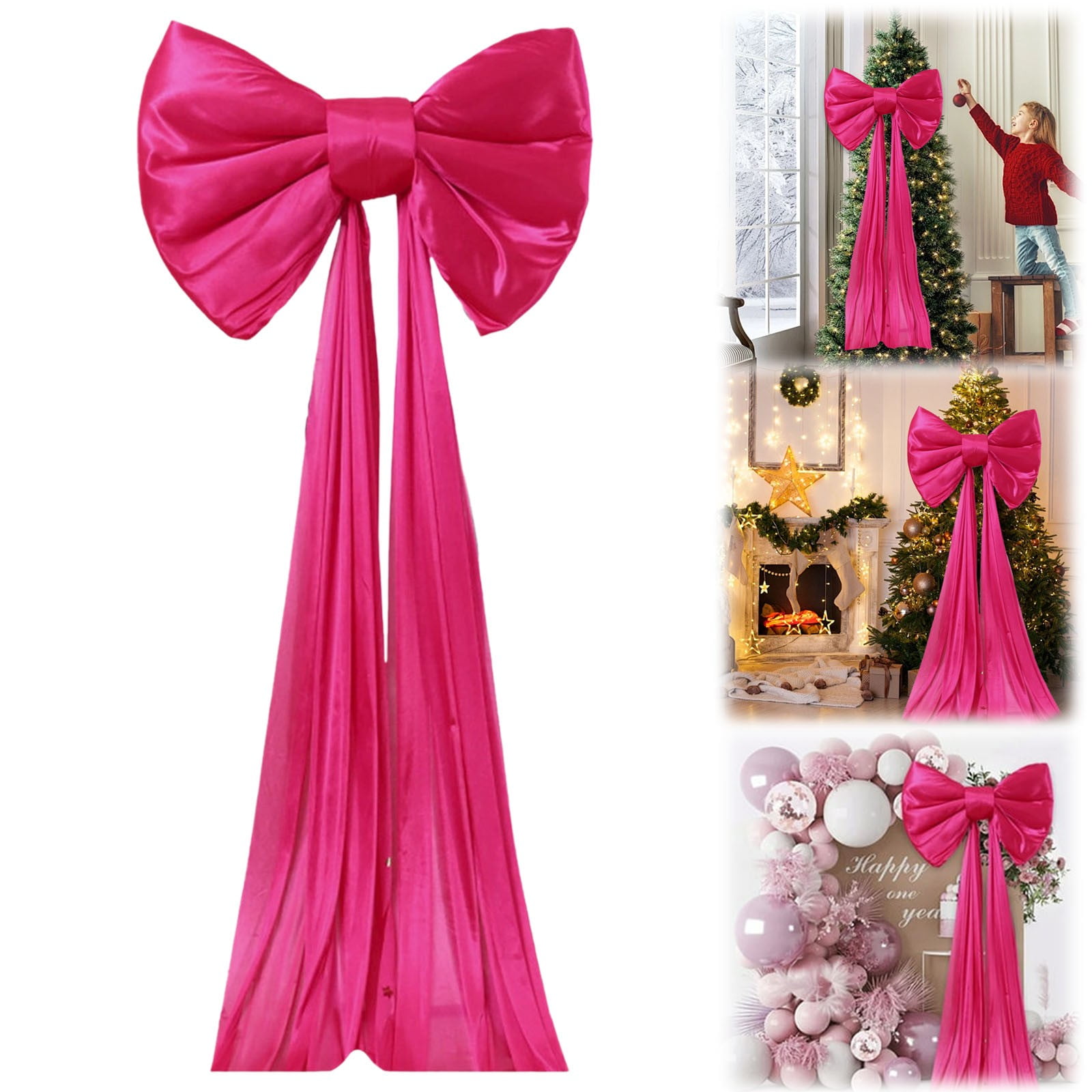 Giant Satin Bow for Backdrop, 60x20 Inch Large Decorative Bow for ...